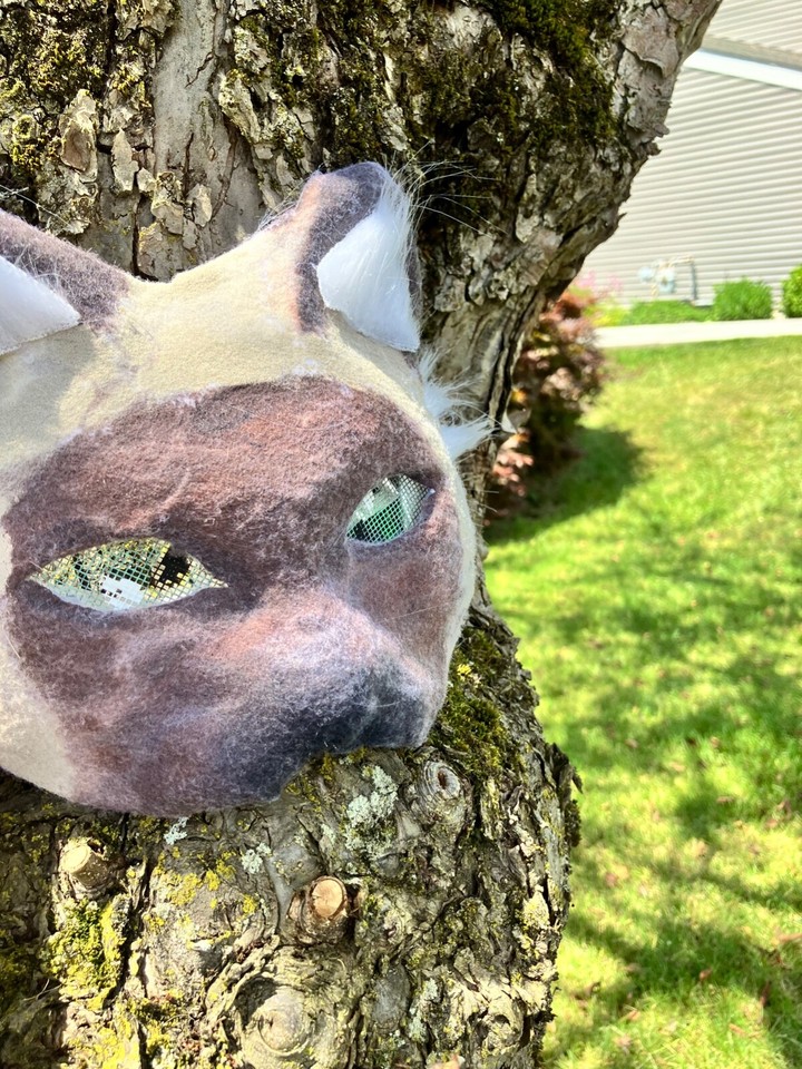 Therian Cat Mask, Siamese Cat, Painted, with fur, elastic, and mesh | eBay