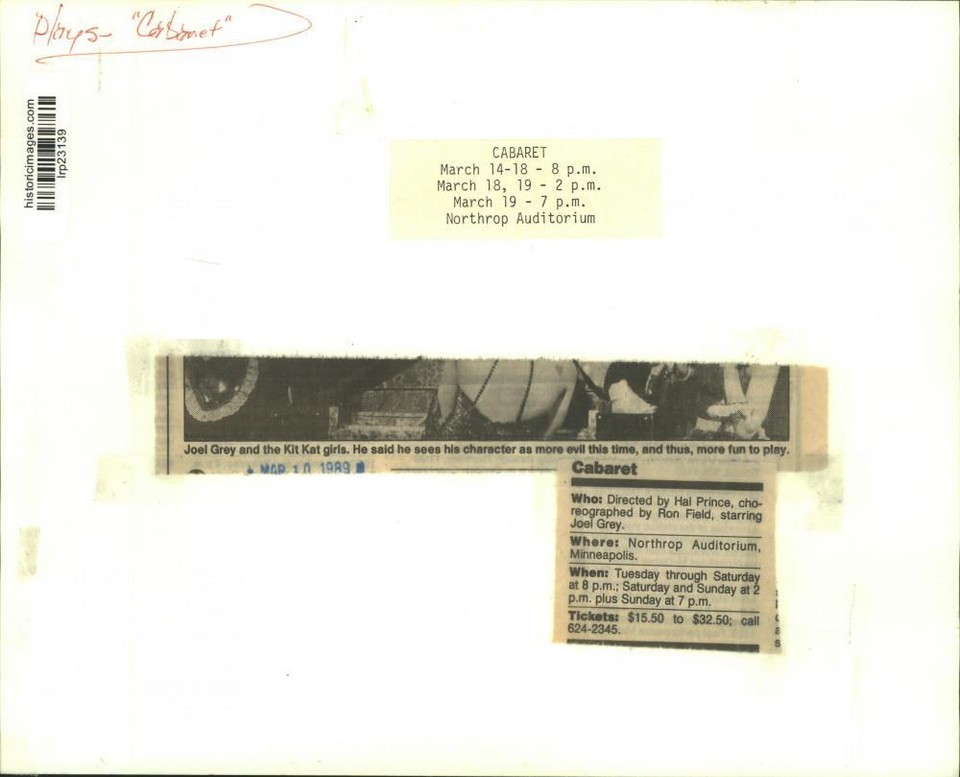 1989 Press Photo Joel Grey & Kit Kat Girls In "Cabaret" In Minneapolis ...