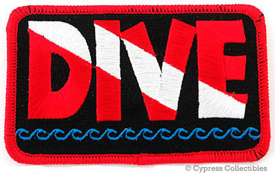 DIVE EMBROIDERED PATCH SCUBA DIVING SOUVENIR FLAG LOGO IRON-ON EMBLEM ...