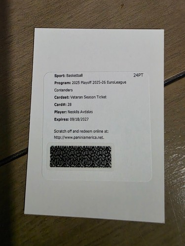 Neoklis Avdalas 2025 Euroleague Contenders Veteran Season Ticket Auto ...