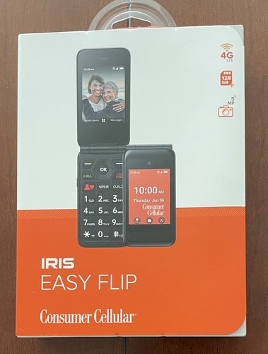 Consumer Cellular IRIS EASY FLIP PHONE (New, Open Box) | eBay