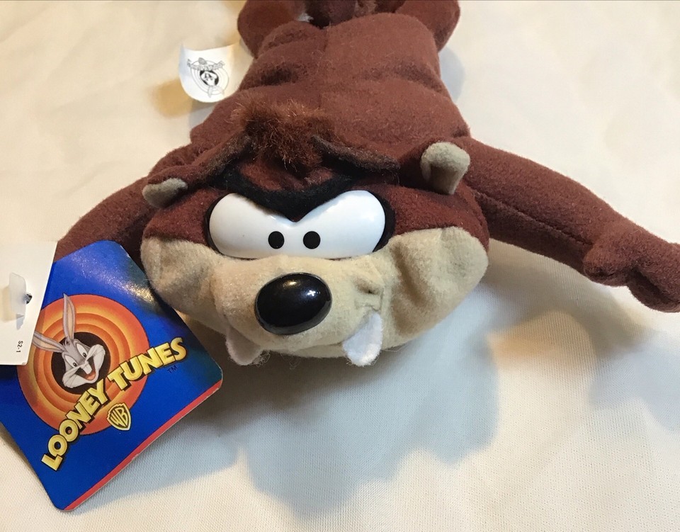 Taz Tasmanian Devil Beanie Plush Stuffed Animal Vintage 1997 Play-By ...