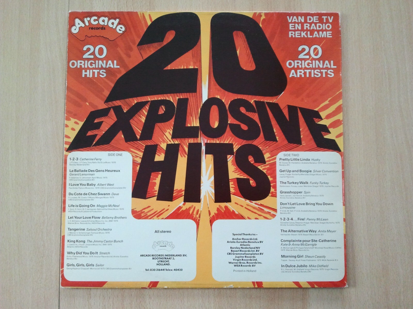 20 Explosive Hits 70er Pop Sailor Stretch Mike Oldfield Spin Arcade LP ...