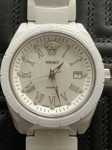 VERSACE Unisex DV ONE 01AC Automatic Ceramic 💎 Diamond MOP Swiss Watch ...