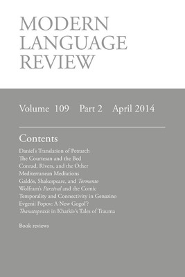 Modern Language Review (109: 2) April 2014 by D.F. Connon (English ...