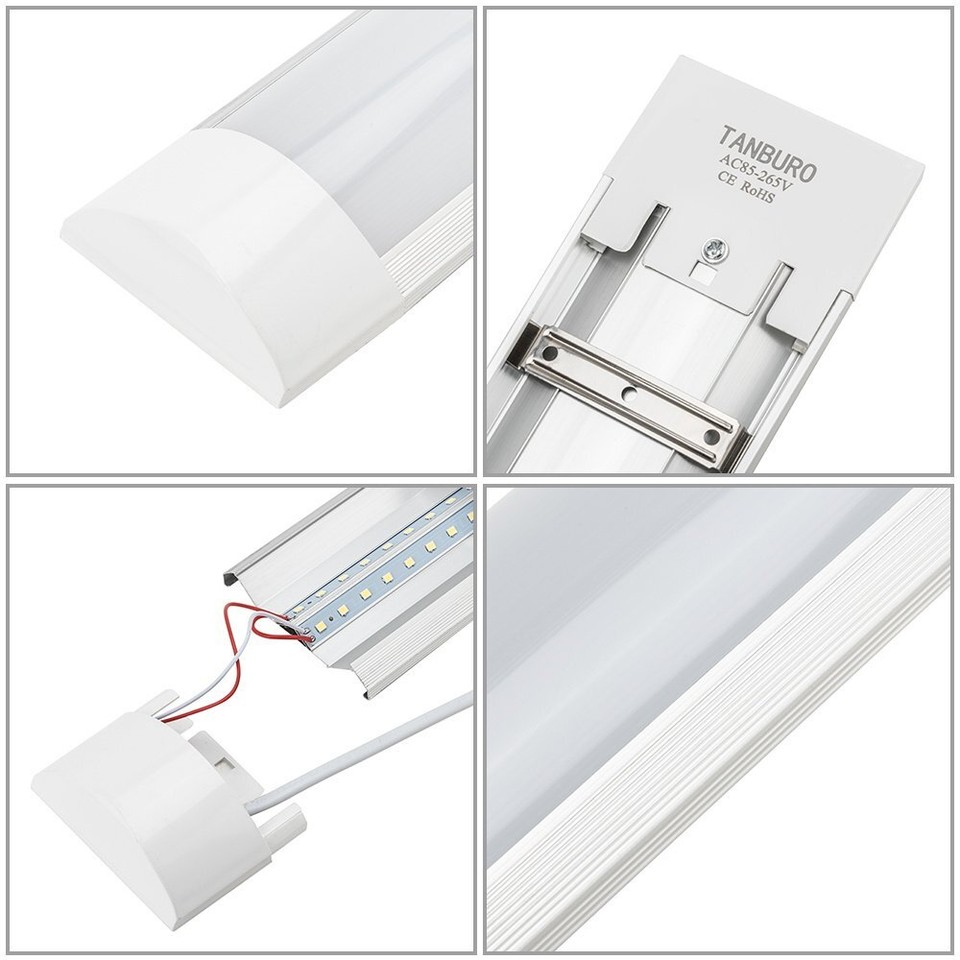 LED Batten Light 6500K Daylight Fluorescent Strip Light Slim Fitting ...