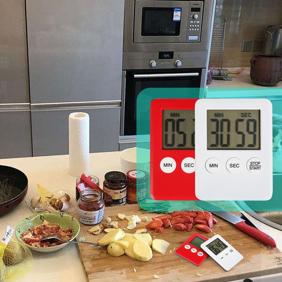 Large LCD Kitchen Cooking Digital Timer Count Down Up Clock Loud Alarm ...
