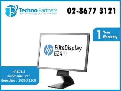 HP EliteDisplay E241i 24" 1920 X1200 IPS FHD Monitor VGA DVI DP WRNTY ...