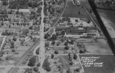 Cedar Grove Wisconsin Downtown Looking North Aerial View Real Photo PC ...