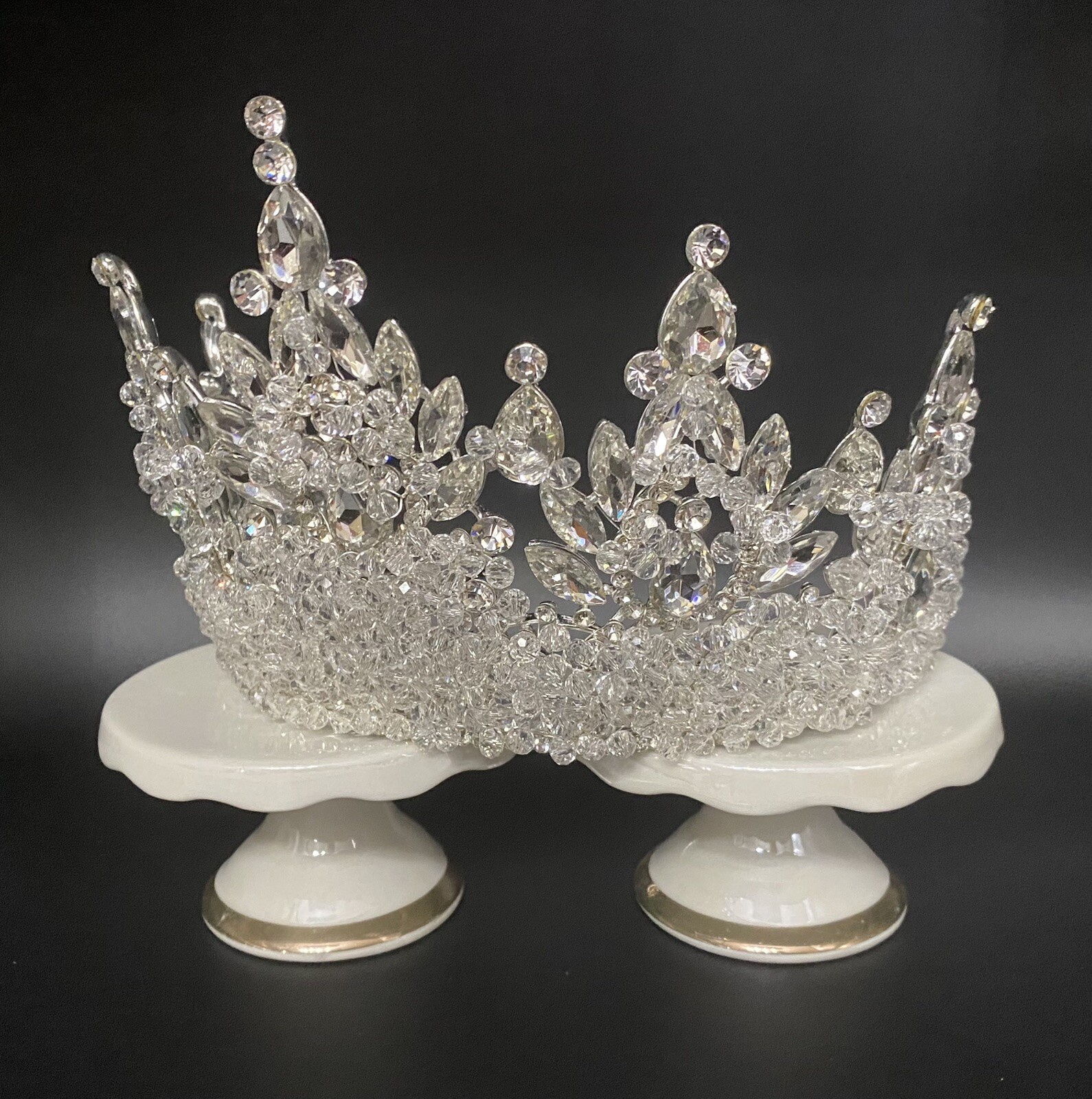 ELEGANT HANDMADE CRYSTAL BEADS BRIDE PEGEANT CROWN | eBay