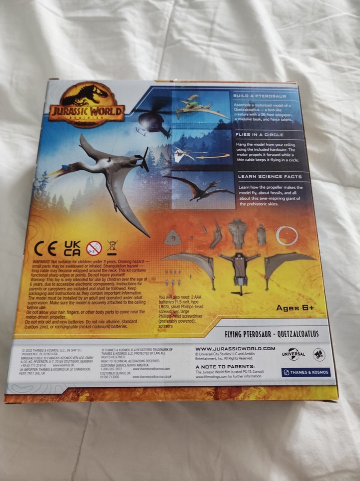 Jurassic World Flying Pterosaur Quetzalcoatlus Model STEM Experiment ...