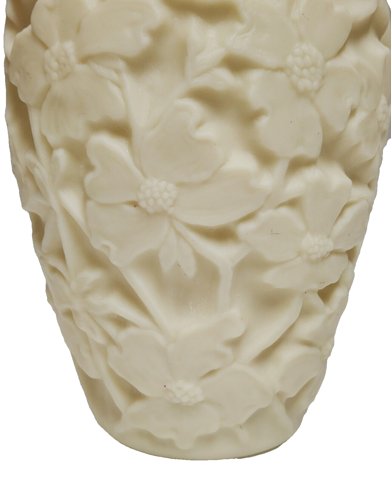 Phoenix Consolidated Glass Cream Color Wild Rose Pattern Vase Matte ...