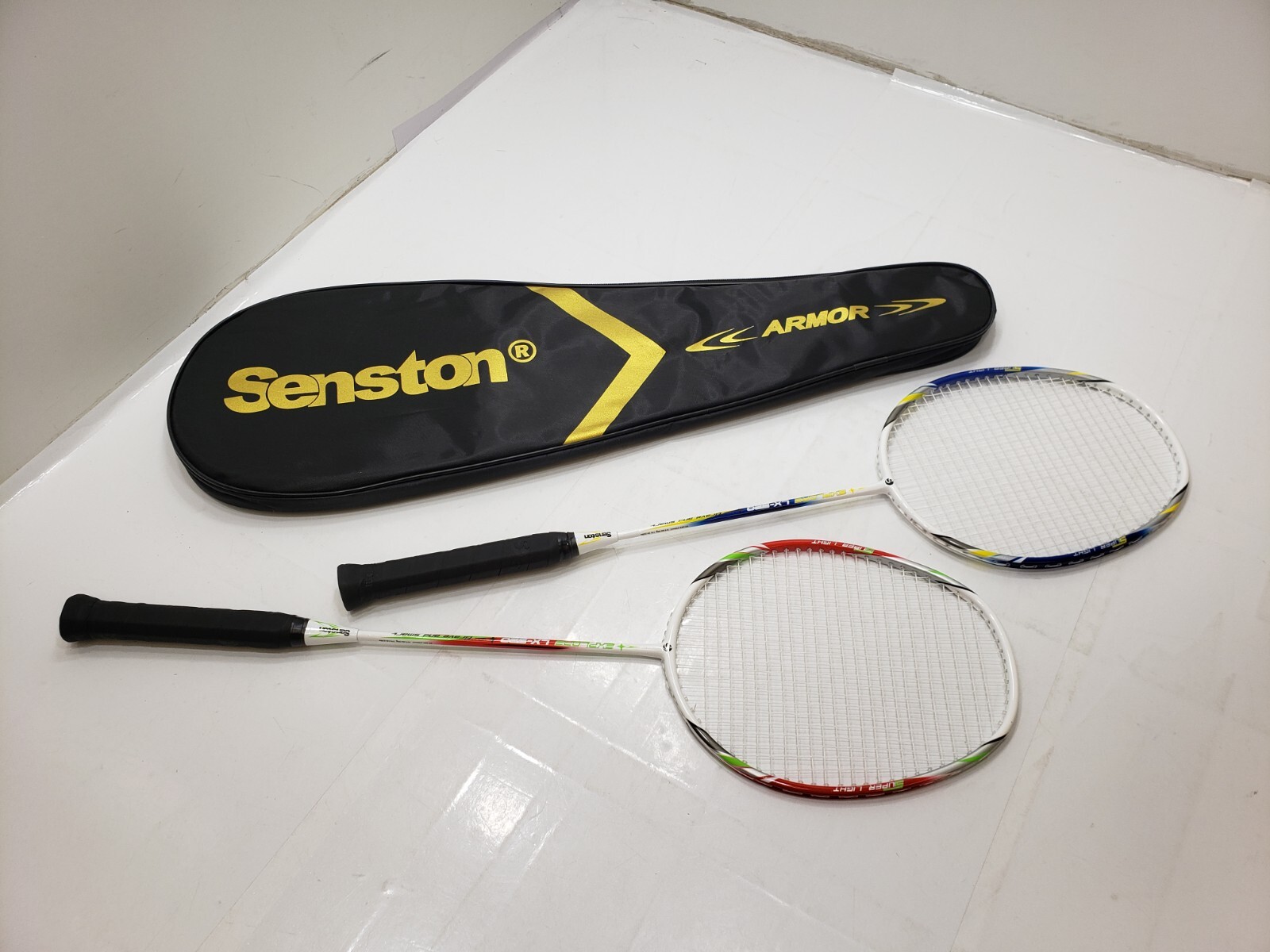 Senston Badminton Racket Integrated Handle Carbon Set Of 2 W/ Case LX ...