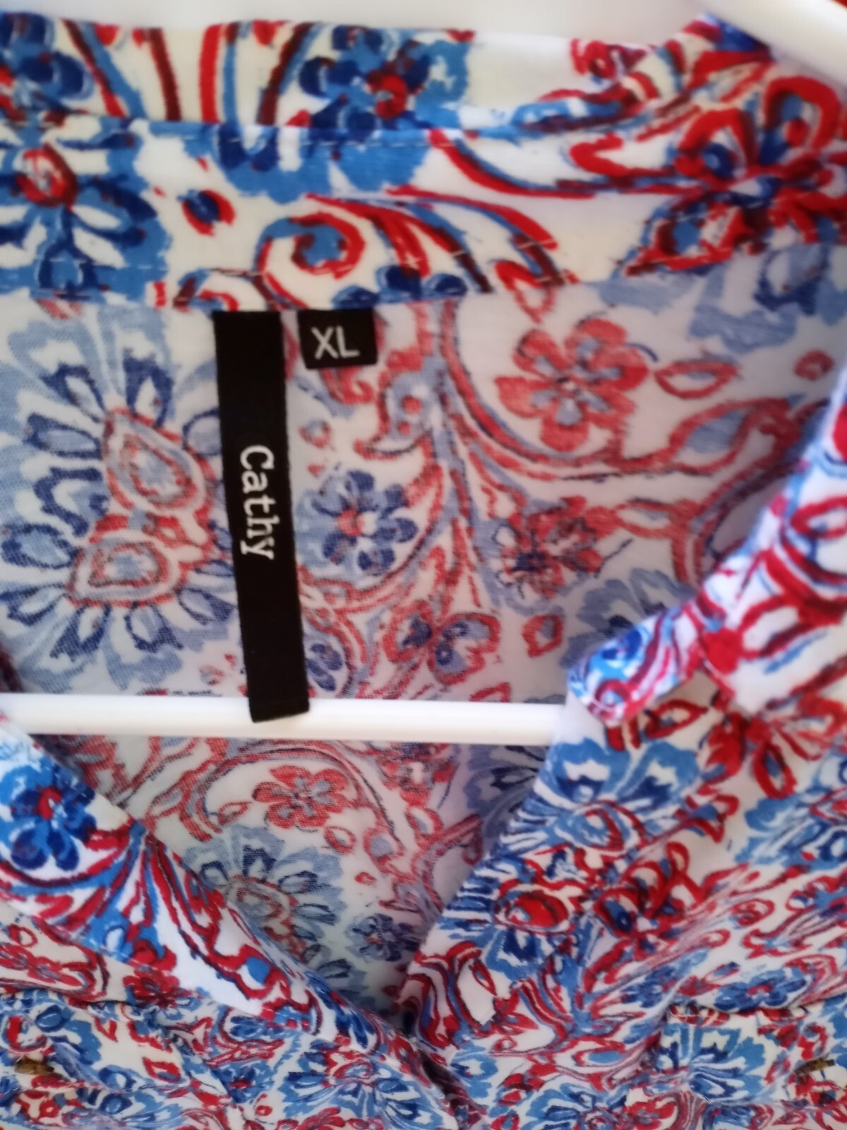 Cathy Red, White And Blue Womens Top Size XL | eBay