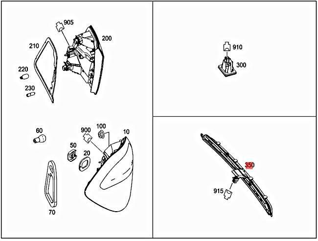 Genuine Mercedes-Benz High Mount Lamp 1668200056 OEM for sale online | eBay