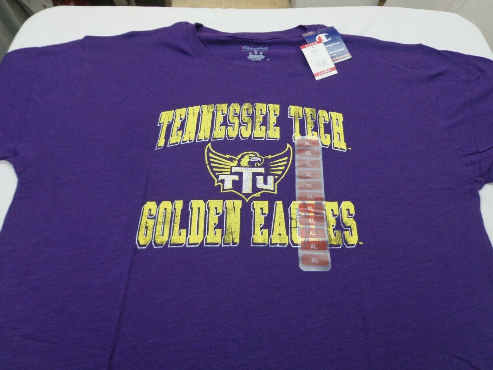 TENNESSEE TECH GOLDEN EAGLES Purple T-Shirt CHAMPION New XL MSRP $23 | eBay