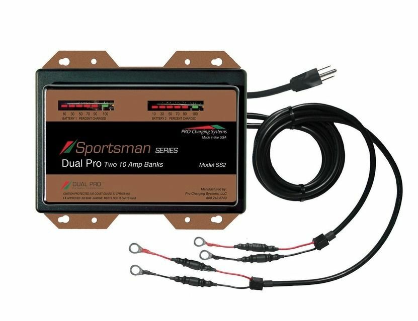 Dual Pro Sportsman SS2 Battery Charger - 2 Bank 20 Amp Marine Charger ...