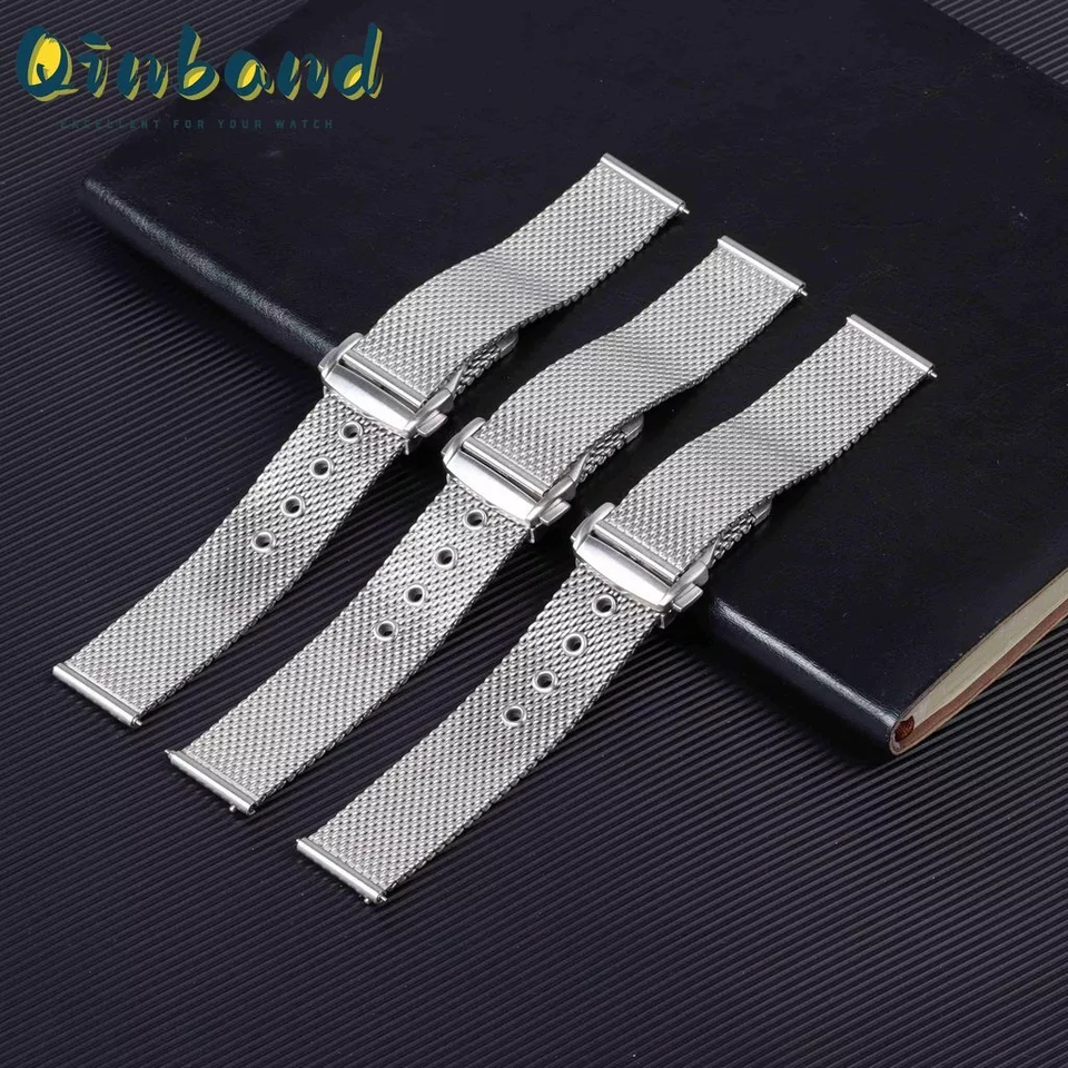 20/22mm Mesh Steel Strap For Omega Seamaster Diver 300m Stainless Watch ...