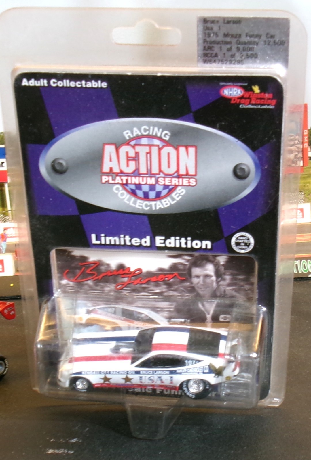 BRUCE LARSON 1975 CHEVROLET MONZA USA 1 NHRA FUNNY CAR ACTION RACING ...