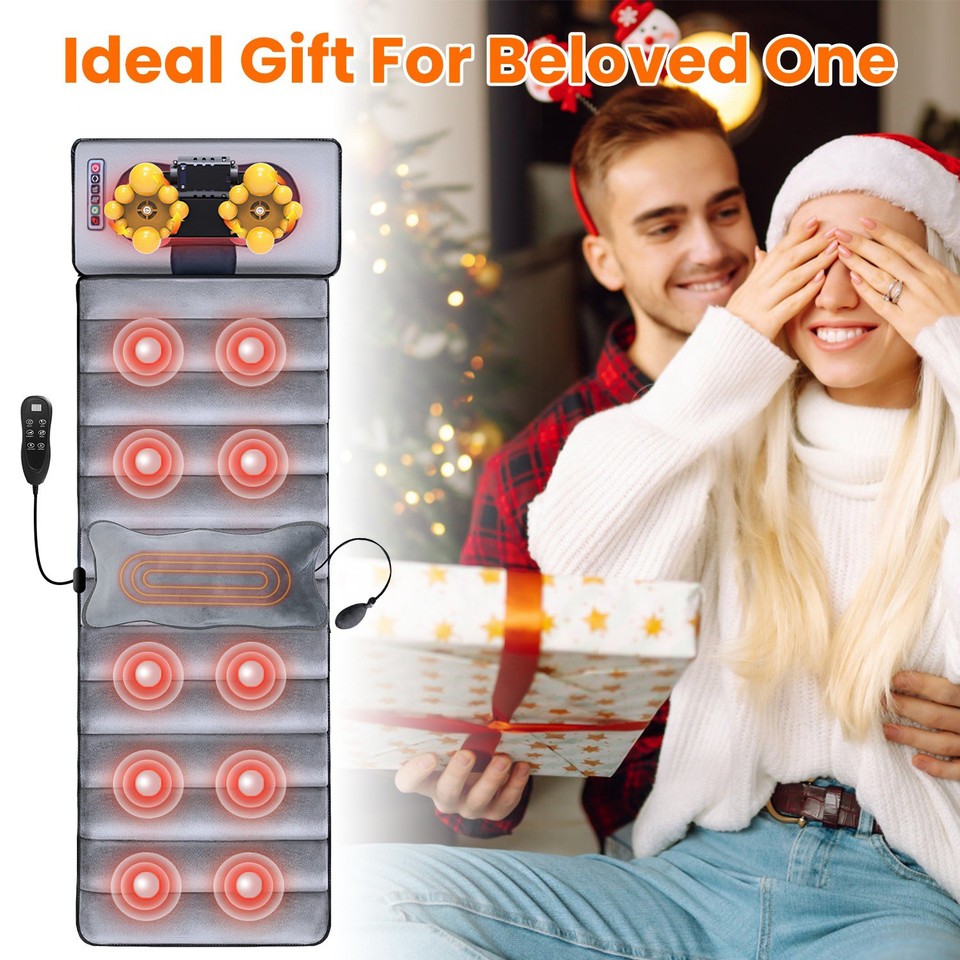 Full Body Massage Mat w/Heat Vibration Massage Pad Cushion Back Massage ...