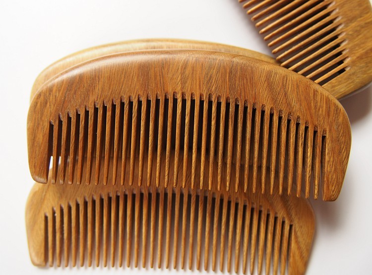 Sandal Wood Hair Comb Handmade Green Sandal Wood Small Moon Shape Easy ...