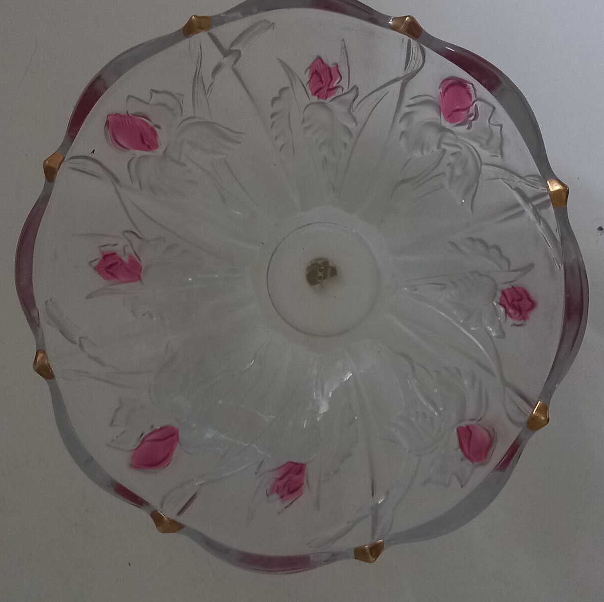 Soga Japan - Crystal/Glass Fruit Bowl - Floral Design with Gilt Detail ...