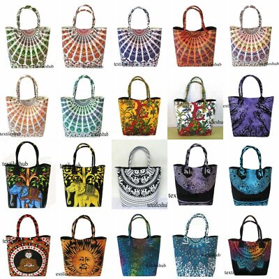 New Cotton Handmade Women's Shopping Purse Handbags Indian Mandala ...