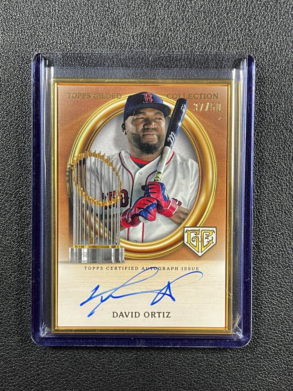 DAVID ORTIZ 2024 TOPPS GILDED COLL CHAMPIONS FRAMED AUTOGRAPH AUTO 37/ ...