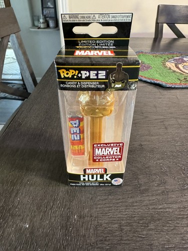 Funko Pop! Pez Marvel Gold Hulk Collector Corps Exclusive Candy and ...