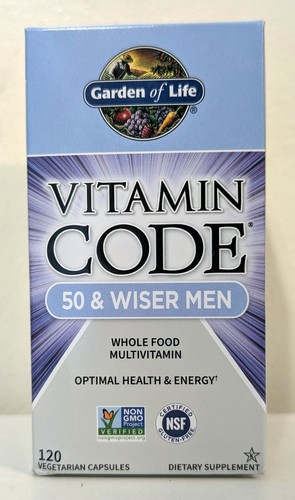 Garden of Life VITAMIN CODE 50 & Wiser Men - 120ct capsules - EXP 05/26 ...