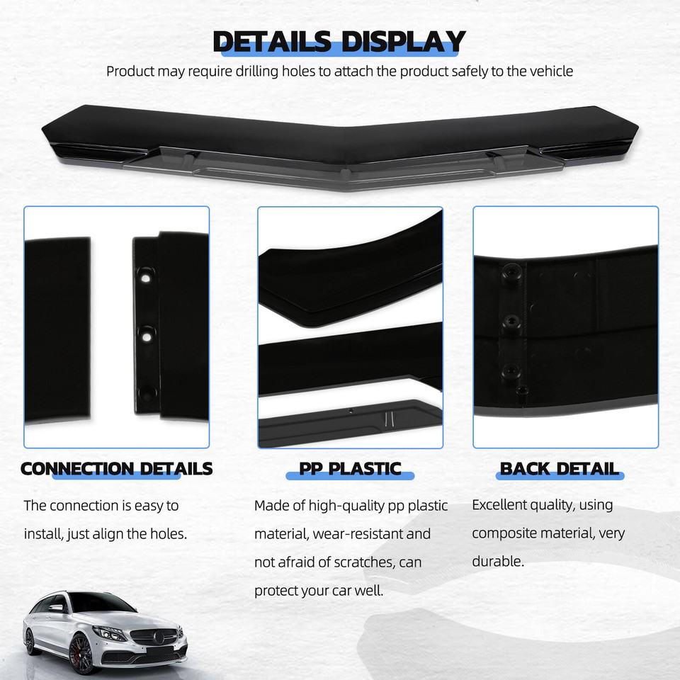 Front Bumper Lip Splitter Spoiler Body Kits & Strut Rods For Pontiac ...