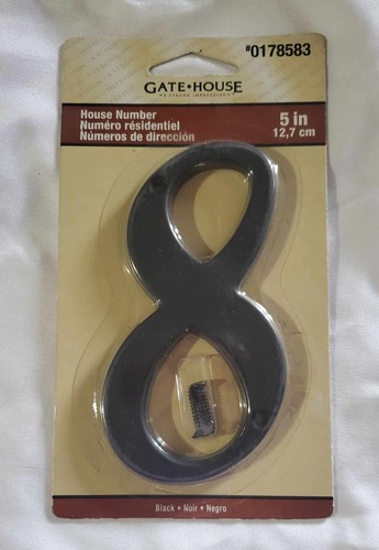 Gatehouse - House Number - BLACK 5" - Number 8 - new | eBay