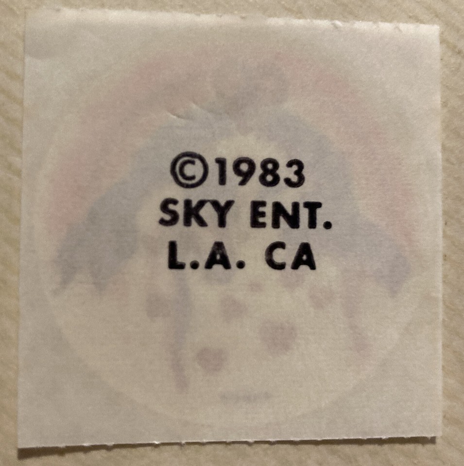Vintage 80's Stickers Glossy Sky Ent EHM Unicorn Rainbow Hearts Sticker ...