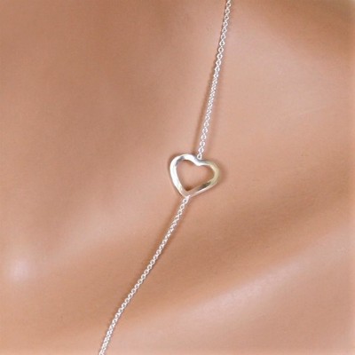 U&C Sundance Sterling Silver Open Heart Sideways .925 Chain Delicate ...