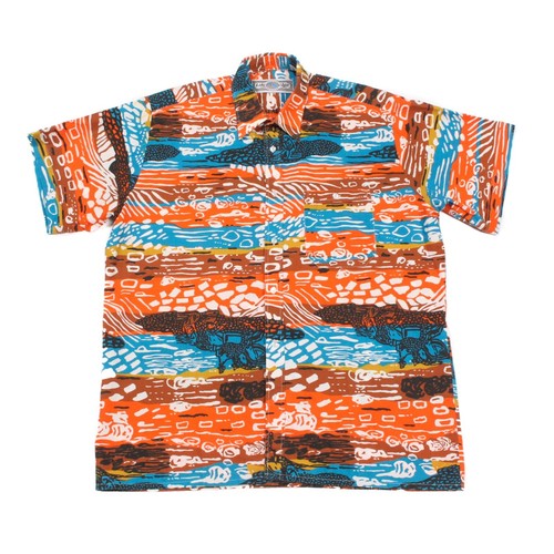 Vintage Pattern Shirt Large Button Collar Party Festival Retro Crazy ...