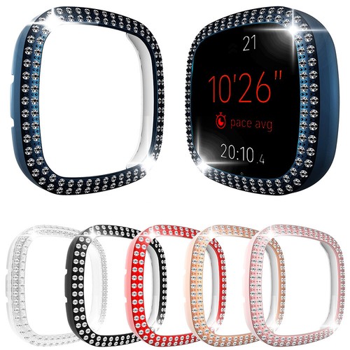 For Fitbit Versa 3 / Sense Bling Crystal Rhinestones Bumper Case Cover ...