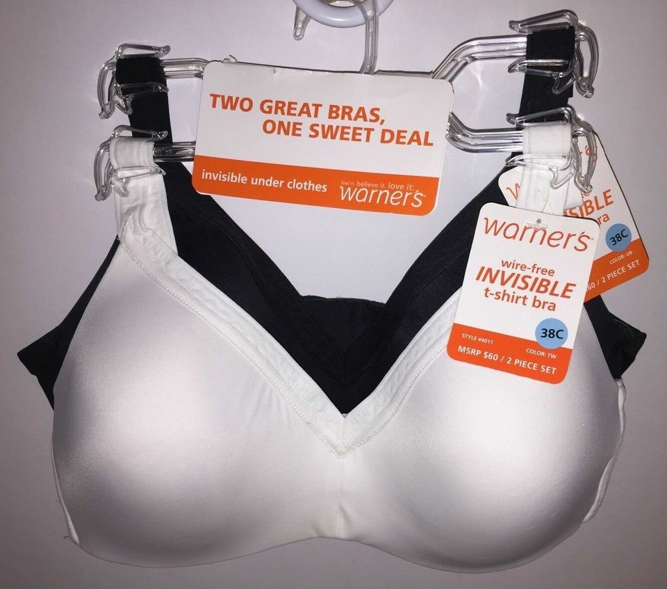 Warner's Bra Wirefree Padded Seamless Cup Invisible Lined TWO 2 TShirt ...