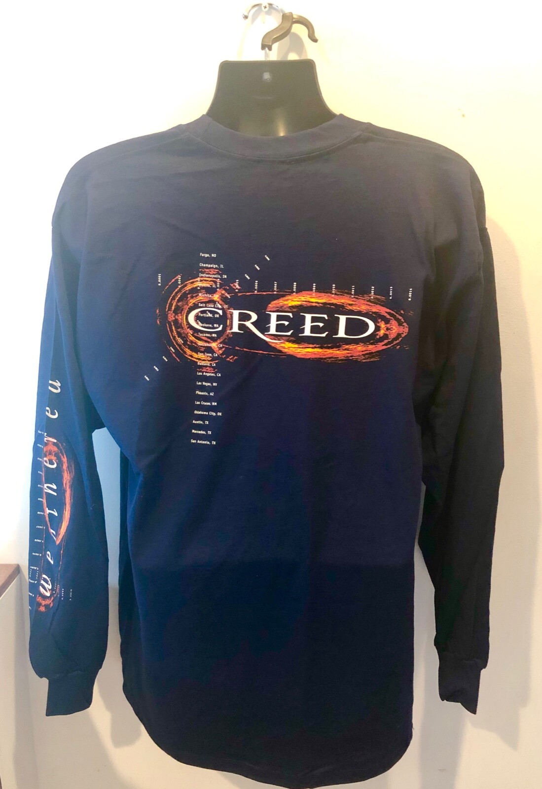 Creed weathered genuine tour long sleeve T-shirt-navy blue-deadstock ...