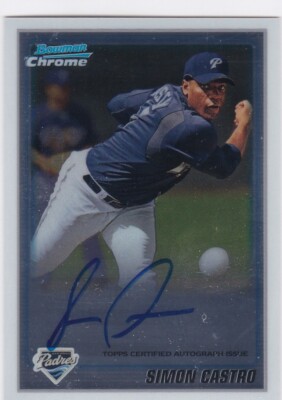 2010 Bowman Chrome Certified Simon Castro Padres #BCP-215 Autographed ...