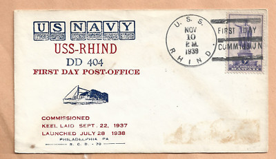 U.S.S. RHIND FIRST DAY OMMISSION NOV 10,1939 NAVAL COVER | eBay