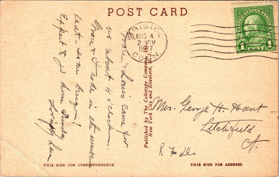 Postcard CT Bristol Rockwell Park sepia tone Collotype | eBay