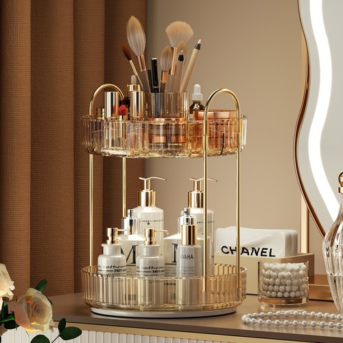 360° Storage Makeup Cosmetic Perfume Rotating Organiser Stand Tier ...