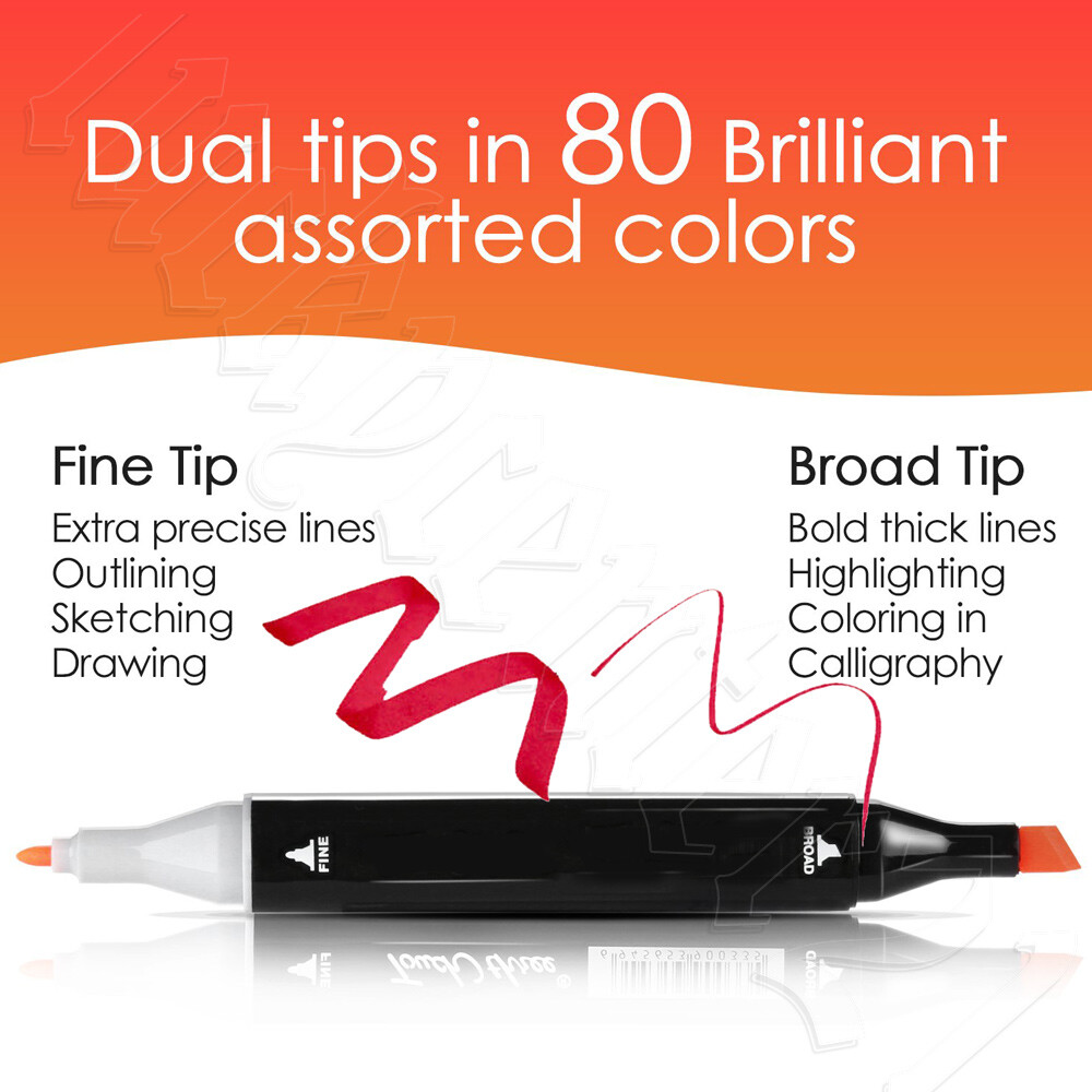 30/40/60/80/168 Color Markers Pen Set Dual Heads Artist Craft TOUCH ...