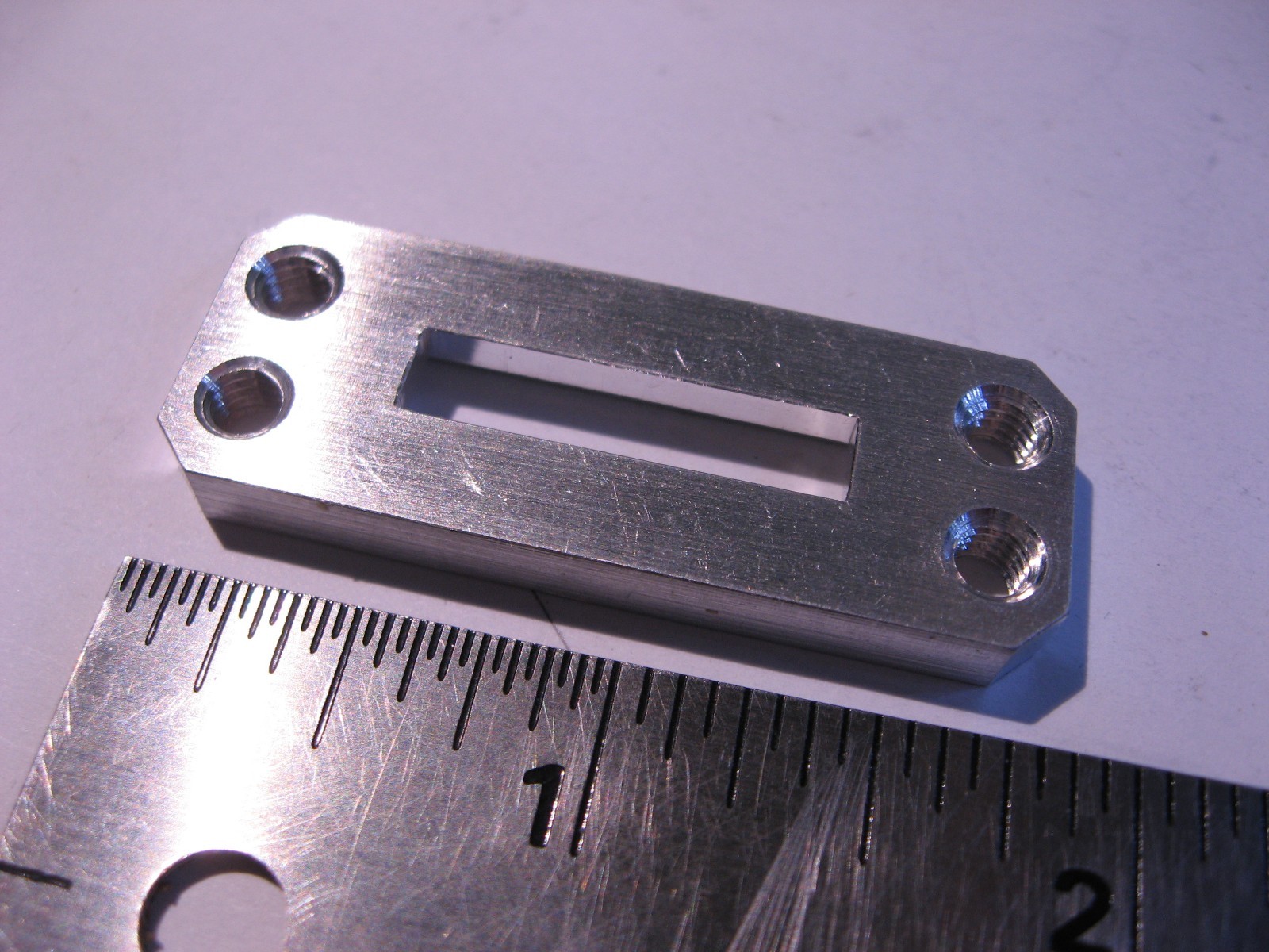 WR90 Half-Height Cover Flat Waveguide Flange 3/16 Aluminum Butt RF ...