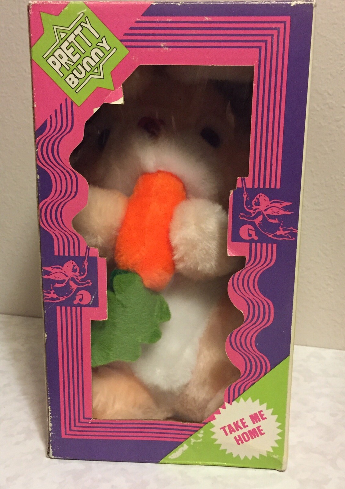 Vintage Pretty Bunny Rabbit Stuffed Plush Toy Musical Lights Up 1970s ...