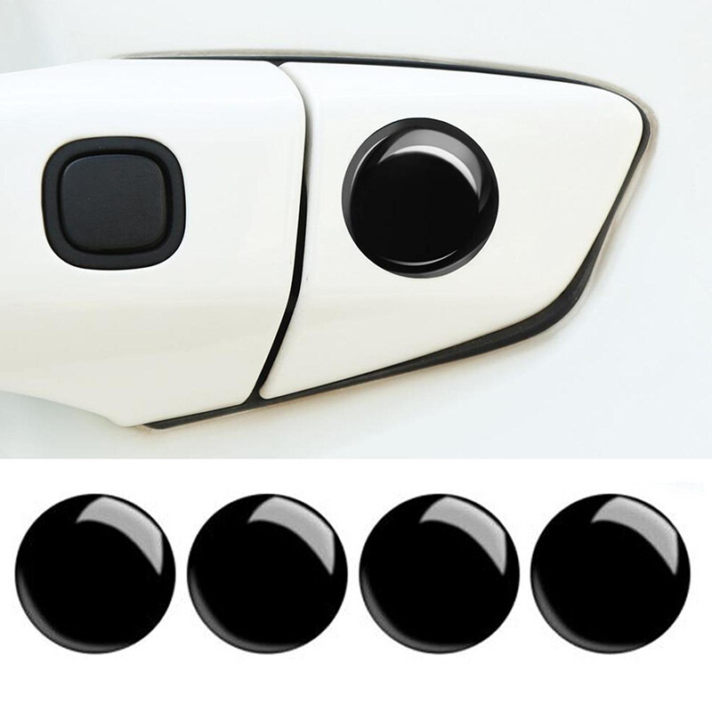 4pcs 20mm Black Car Door Lock Keyhole Protector Stickers Trim Cover ...