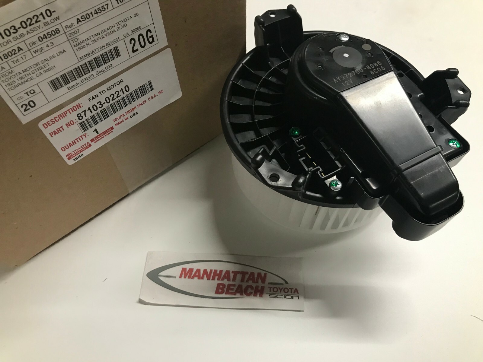 09-19 COROLLA 10-15 PRIUS 12-17 PRIUS V Genuine Toyota Blower Motor ...