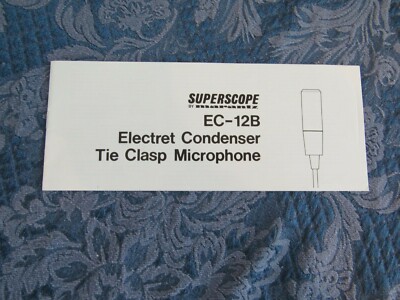Marantz Superscope Electret Condenser Tie Clasp Microphone EC-12B ...