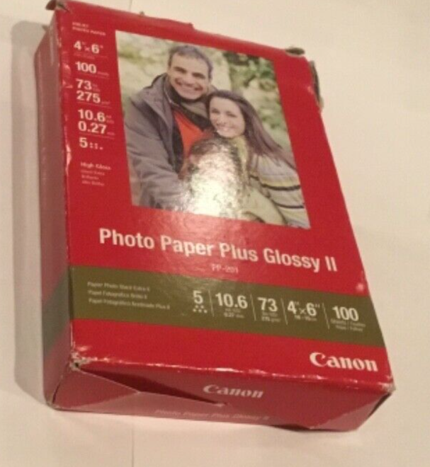 Canon PP-201 Photo Paper Plus Glossy II, 4x6 inch - 100 Sheets (box ...
