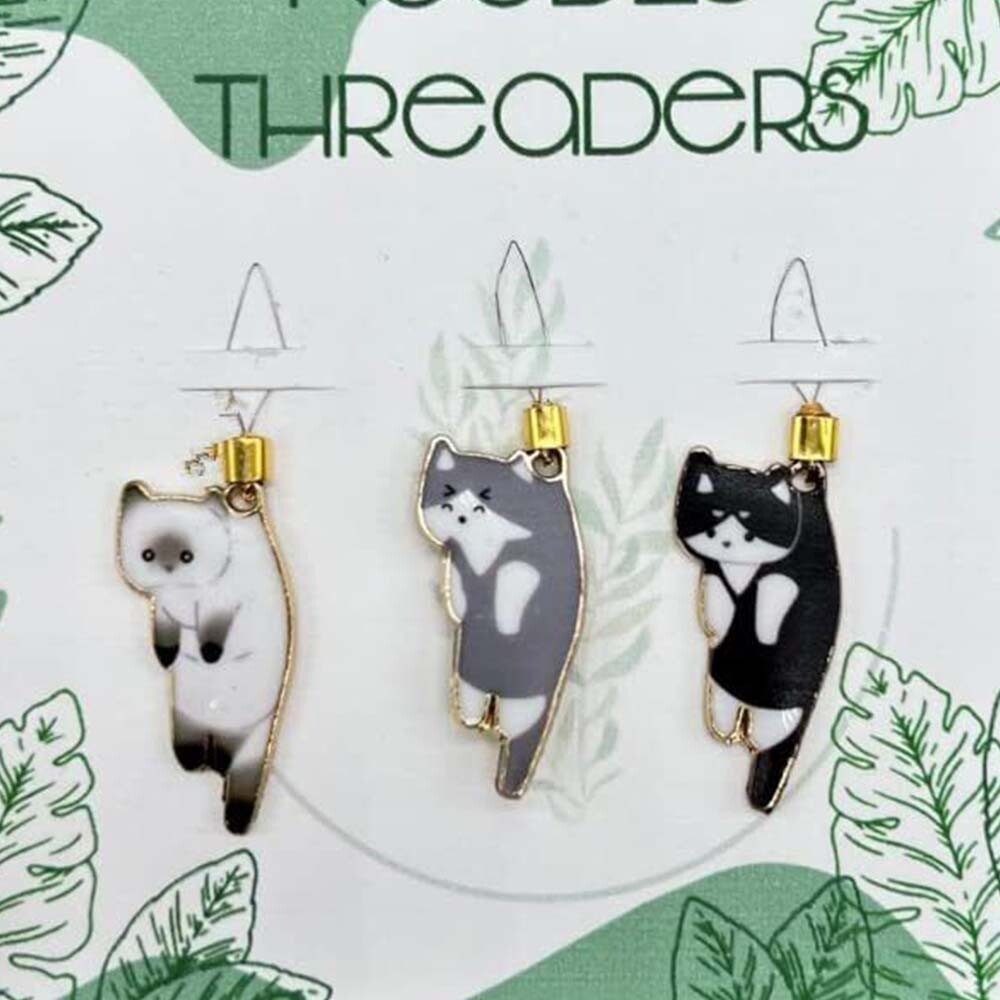 Cat Needle Threader Mini Cute Magnetic Needle Minder Sewing Threading ...